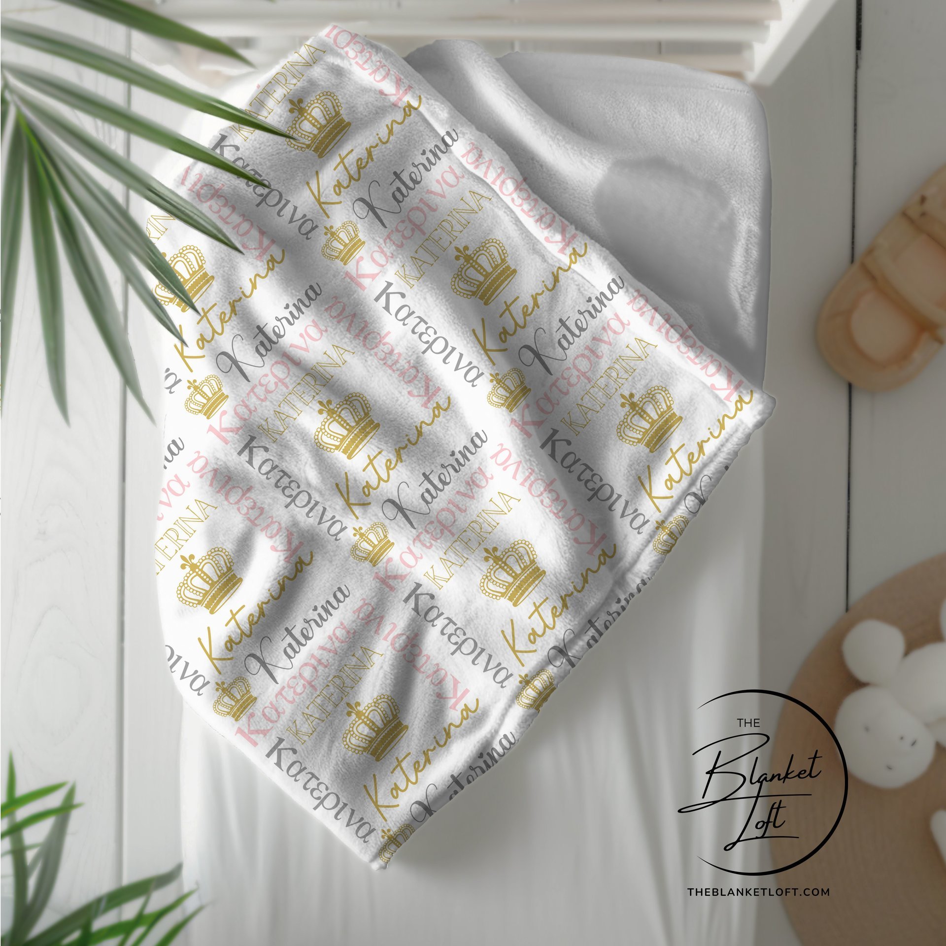 Princess Crown Baby Name Blanket | The Blanket Loft